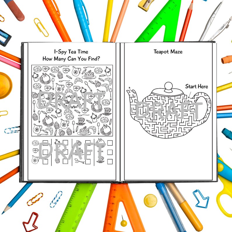 Tea Party Games: Kids Activity & Coloring Book (printable) - Etsy