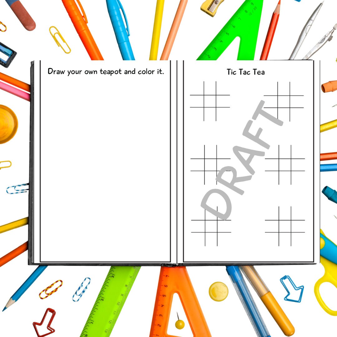 Custom Tea Party Game, Kids Tea Party Game, Tea Party Coloring Activity ...