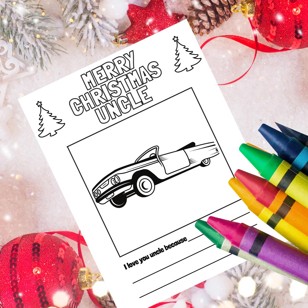 Uncle Christmas Coloring Page: Low Rider Car Gift (digital Download) - Etsy