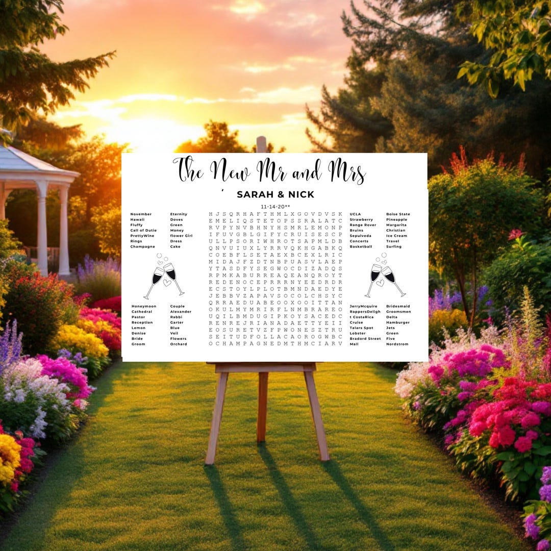 Dry Erase Wedding Word Search Puzzle: Sip and Solve Game - Etsy