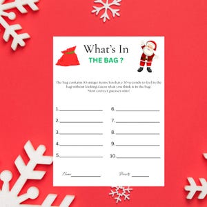 Christmas 'what's in the Bag' Game: Printed Holiday Family Fun - Etsy