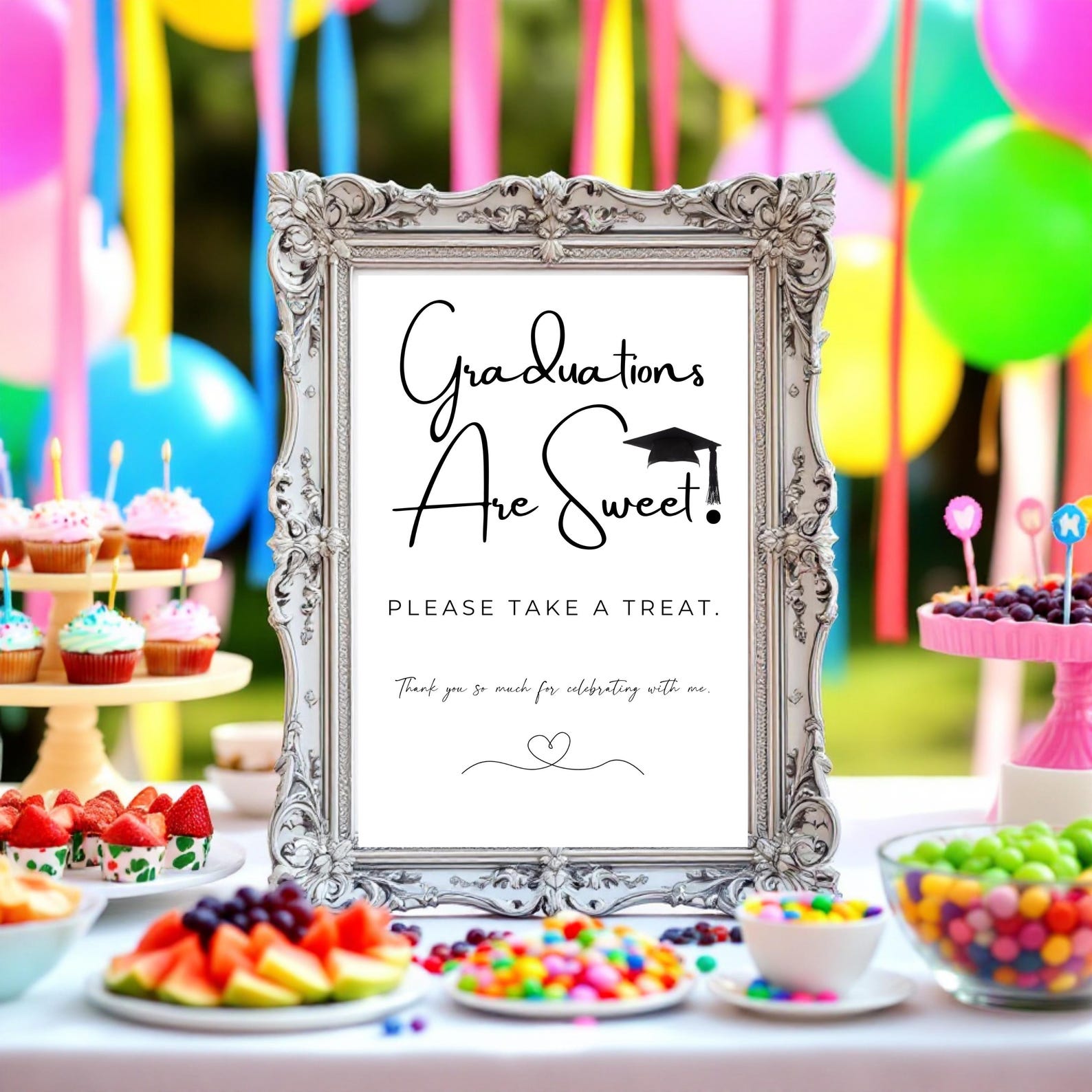Graduation Party Sign, Printable Graduation Treat Table Sign ...