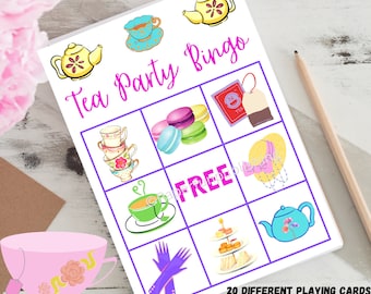 Tea Party Bingo Game, Preschool Party Games, INSTANT Download, Tea ...