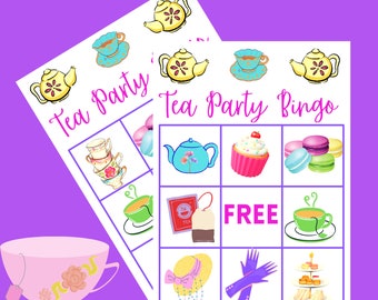 Tea Party Bingo Game, Preschool Party Games, INSTANT Download, Tea ...