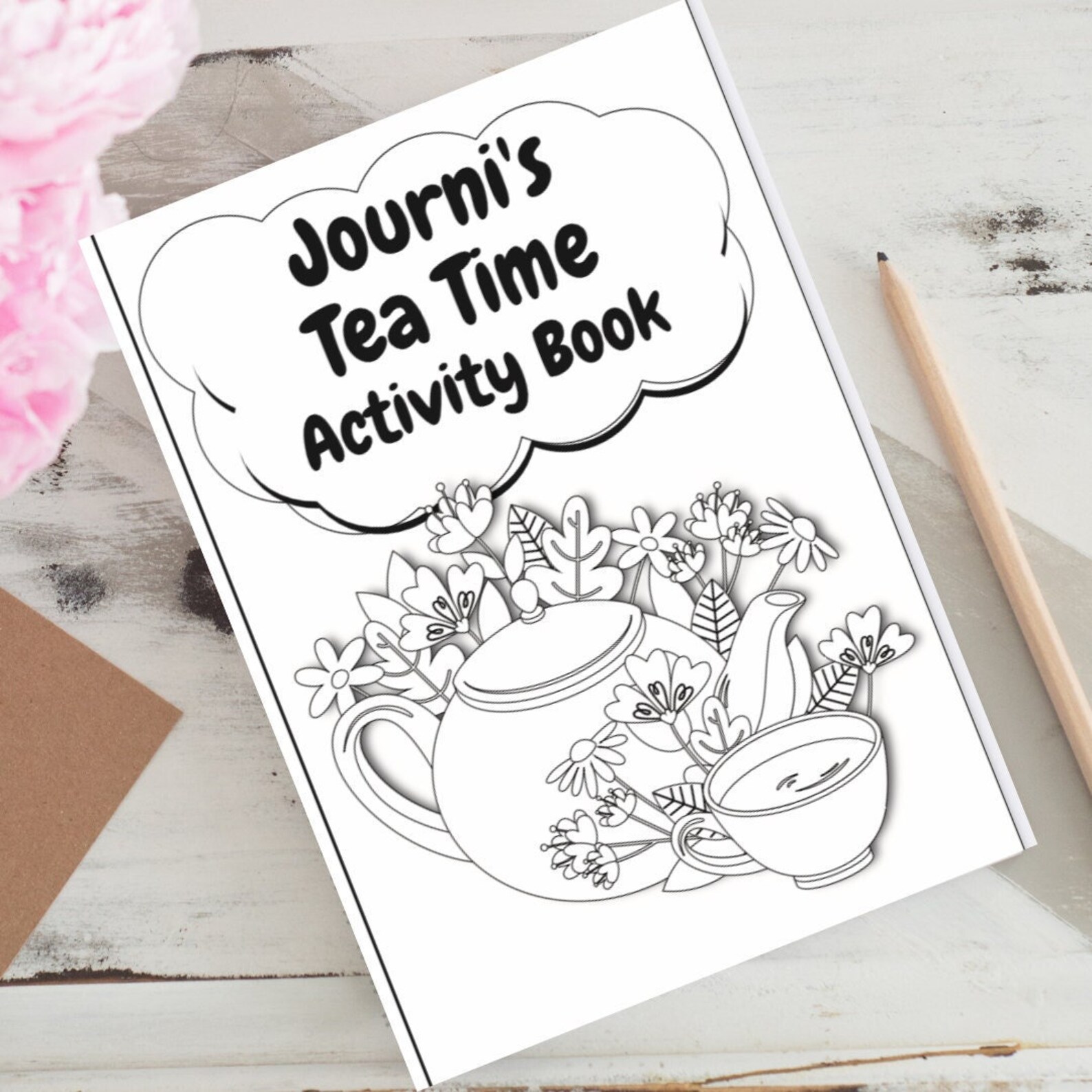 Custom Tea Party Game, Kids Tea Party Game, Tea Party Coloring Activity ...