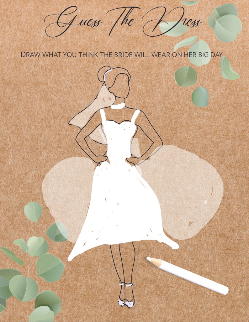Guess the Dress Bridal Shower Game: Boho Floral (instant Download) - Etsy