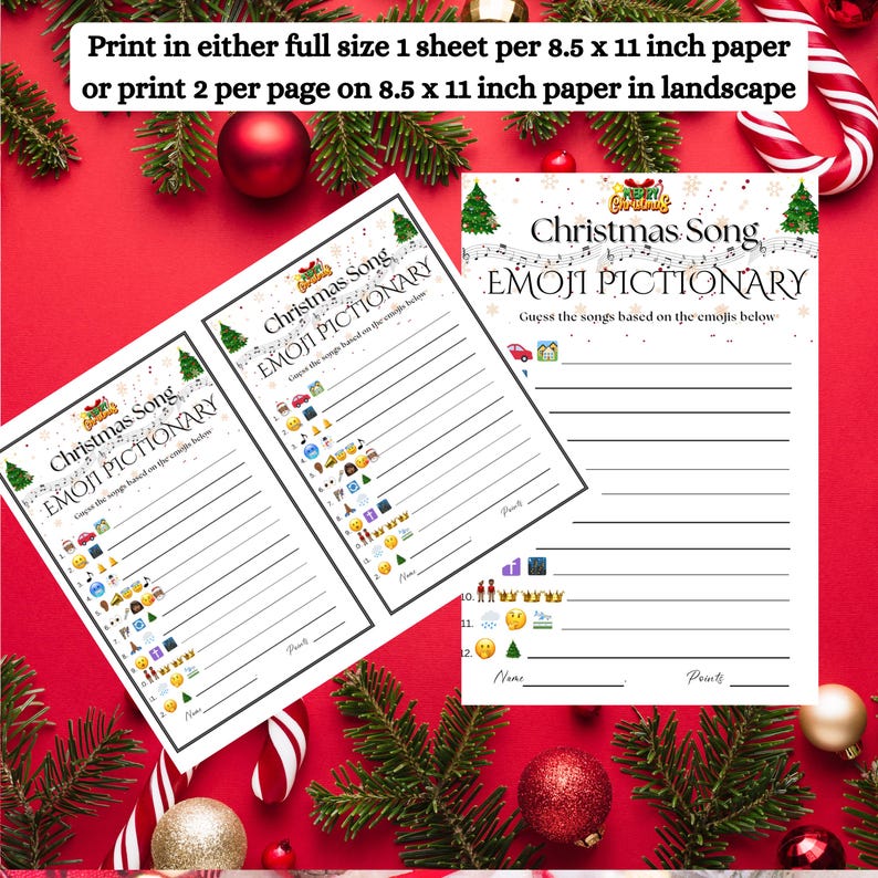 Christmas Song Emoji Pictionary Game: Girls Night in (digital Download ...