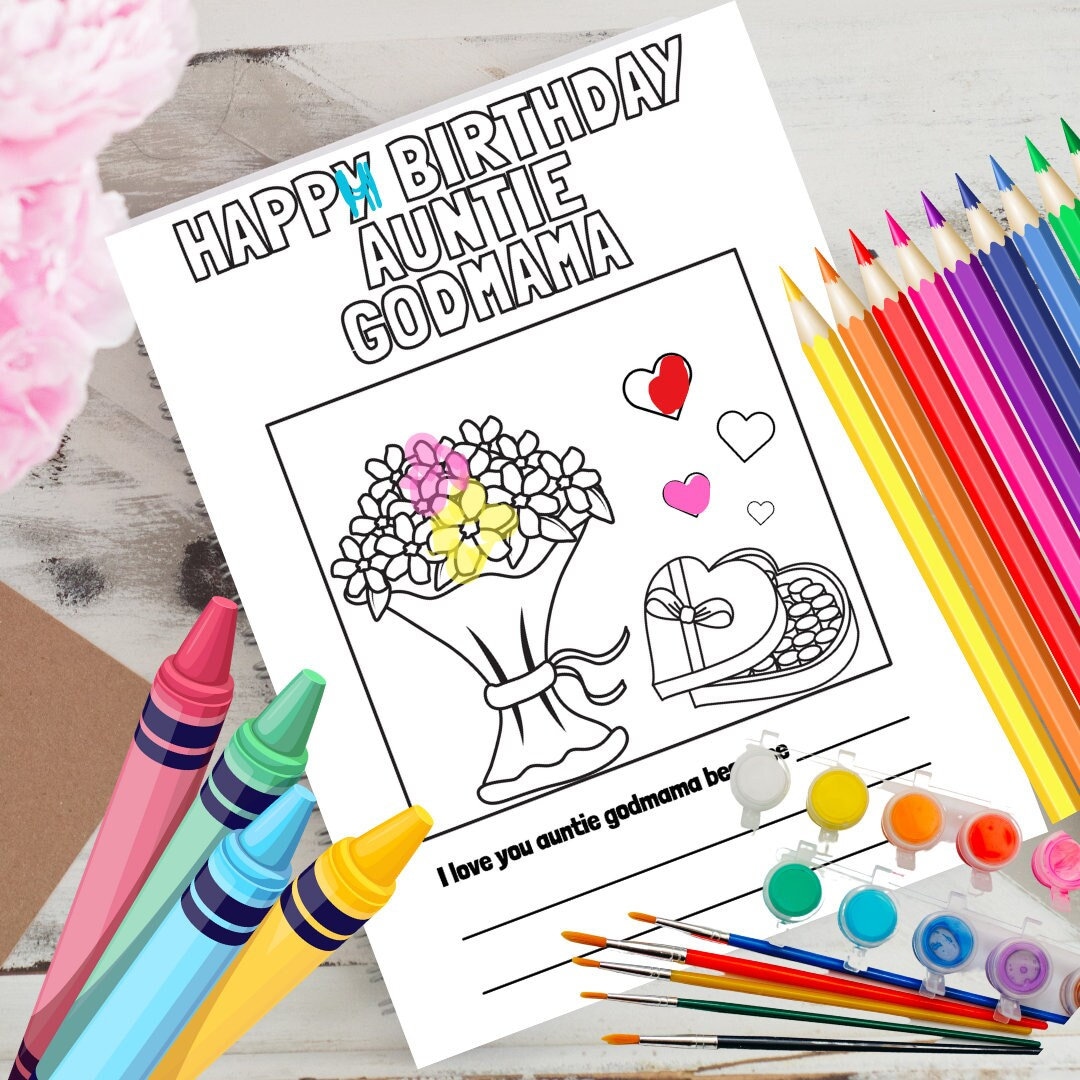 Auntie Godmama Happy Birthday, Aunt Godmama Instant Download Card, Aunt ...