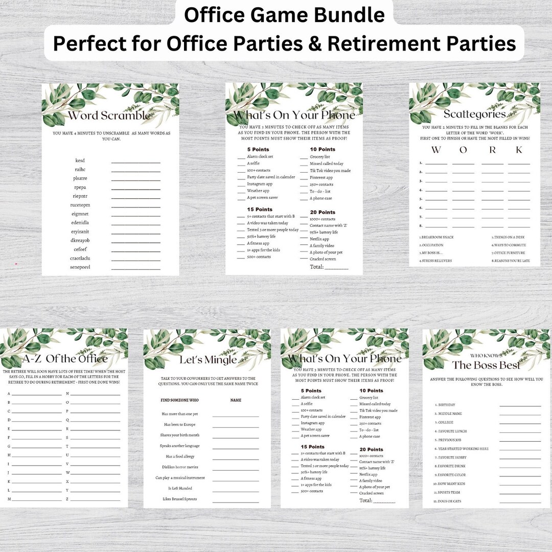 Office Party Games Retirement Party Games Office Game Etsy office-party-games-retirement-party-games-office-game-etsy