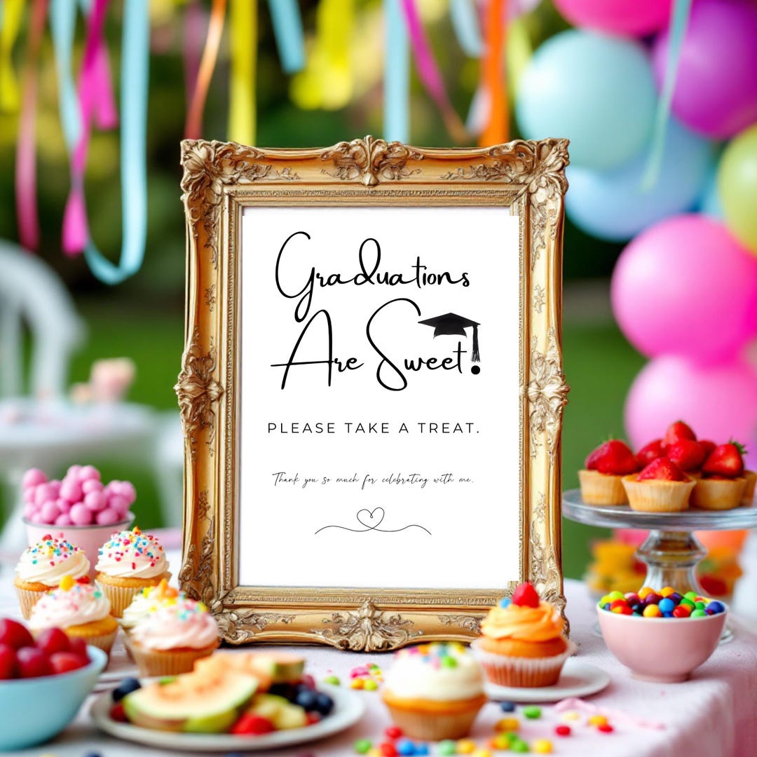 Graduation Dessert Table Sign: 'graduations Are Sweet' (digital ...