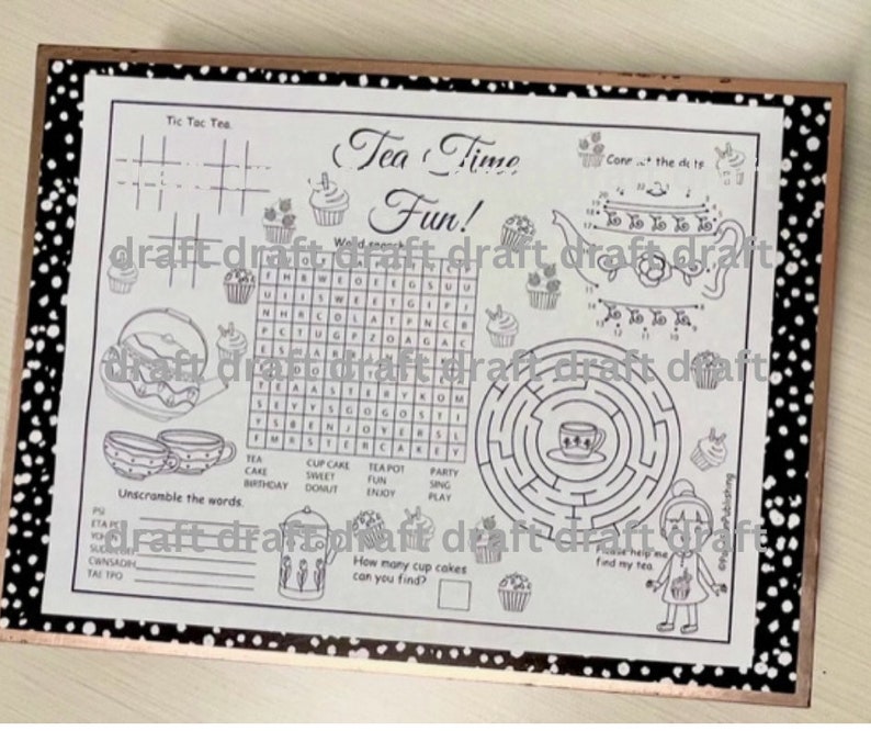 Tea Party Printable Games for Kids Instant Download - Etsy