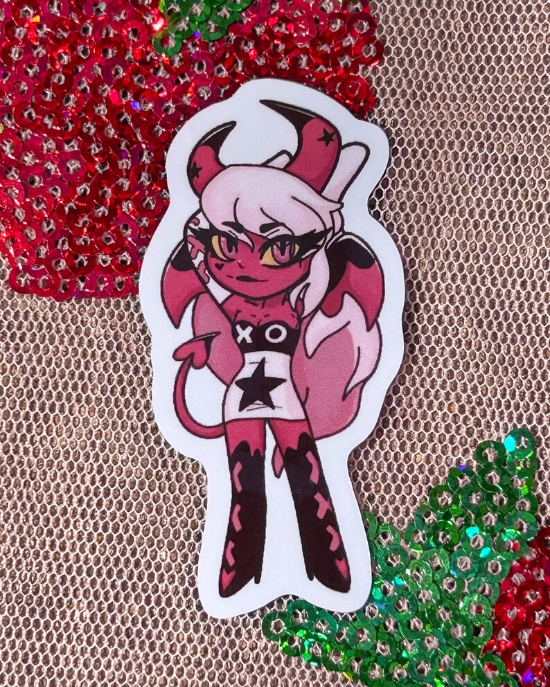 Stolas and Verosika Keychain + Sticker 2” / Helluva Boss / Holographic ...