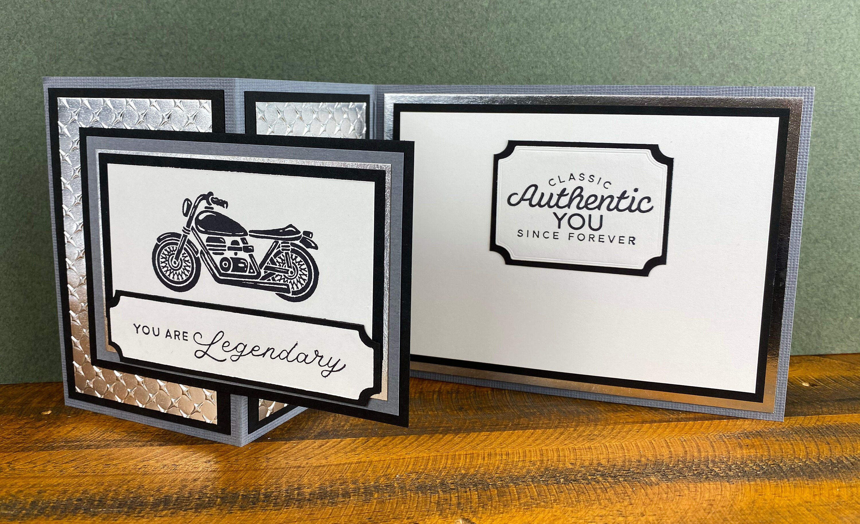 Metallic Motorcycle Greeting Card - Etsy
