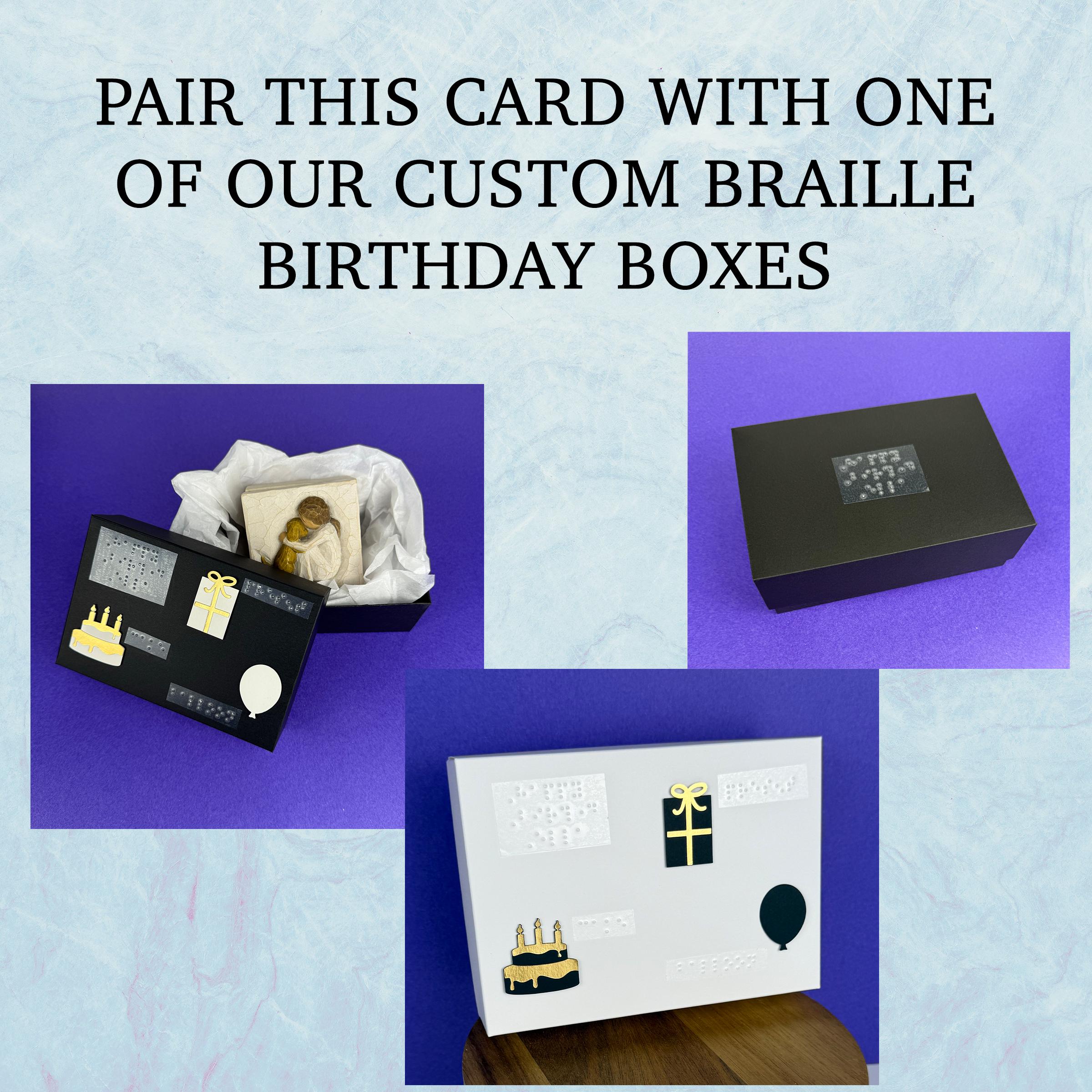 Customizable Braille and Tactile Birthday Card With Candles - Etsy