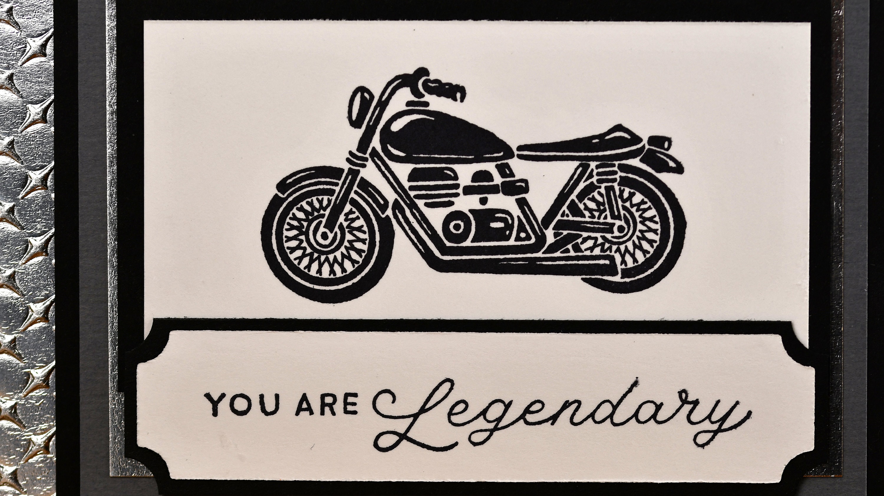Metallic Motorcycle Greeting Card - Etsy