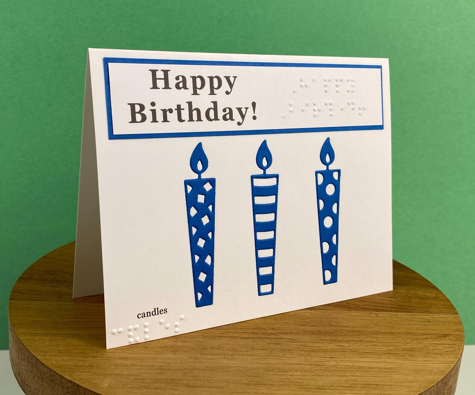 Customizable Braille and Tactile Birthday Card With Candles - Etsy