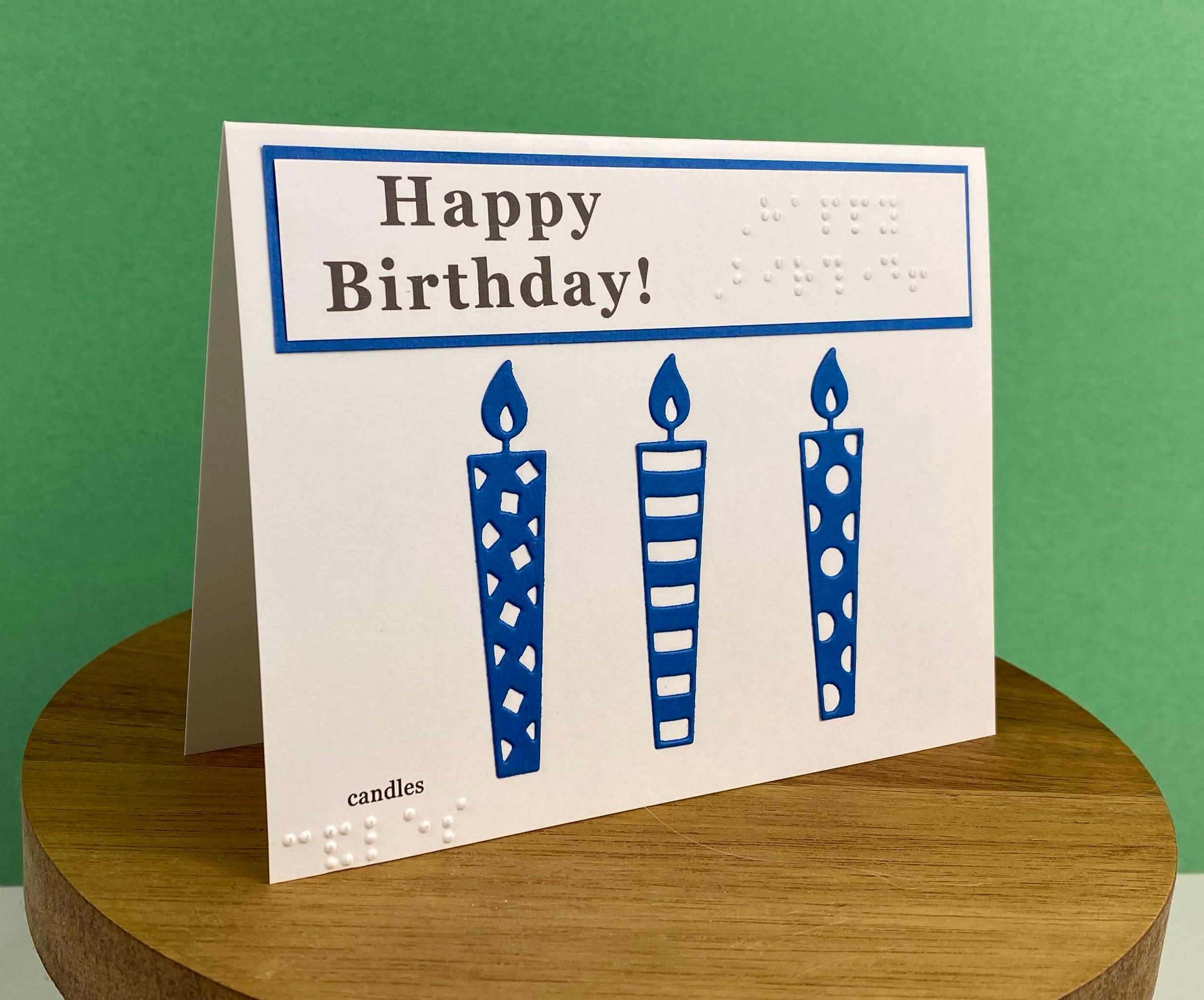 Customizable Braille and Tactile Birthday Card With Candles - Etsy