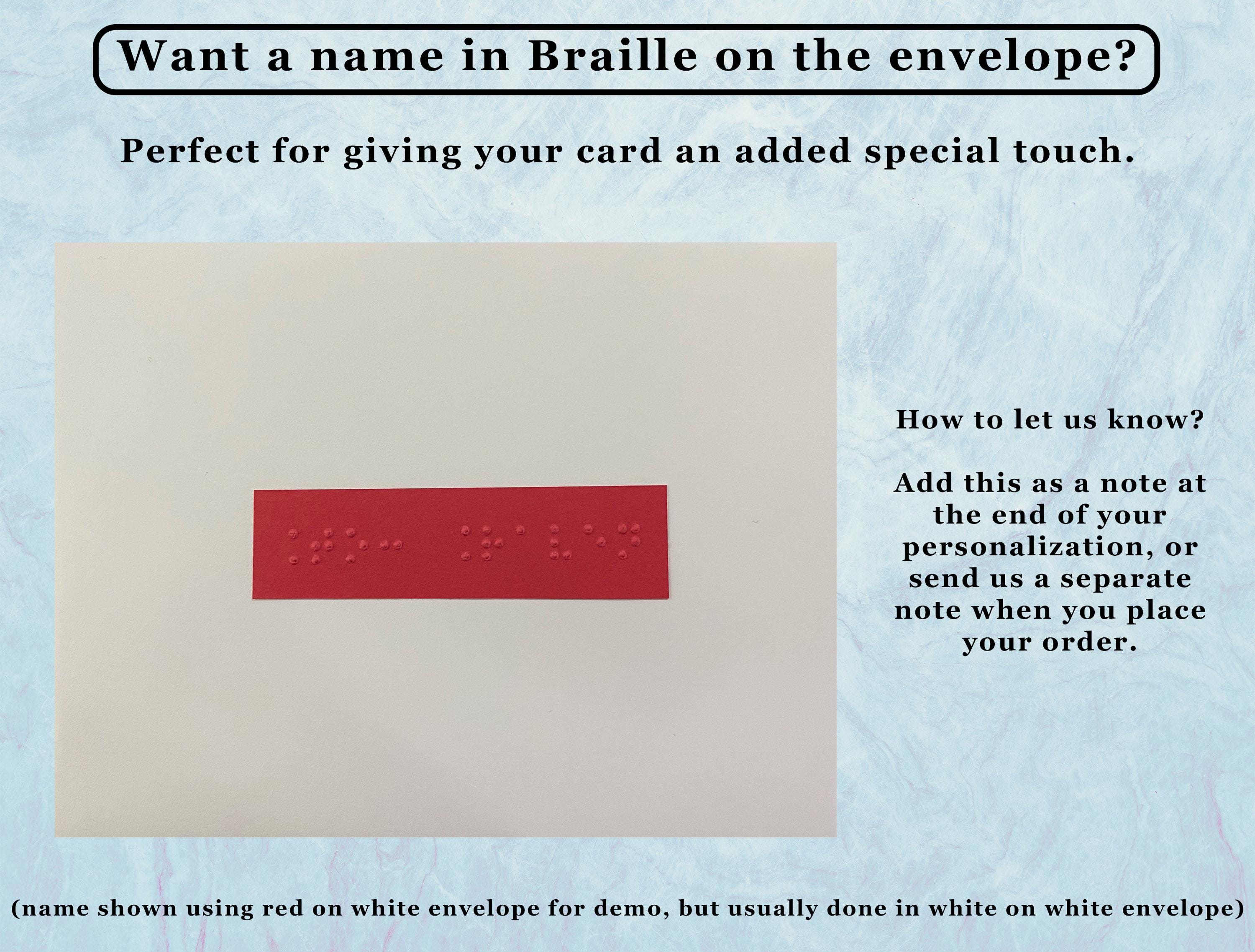 Customizable Braille Card Inserts and Labels - Etsy