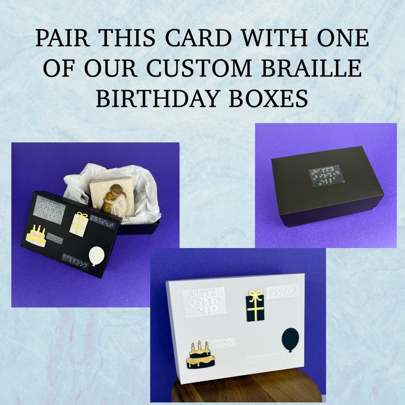 Customizable Braille and Tactile Balloon Birthday Card - Etsy