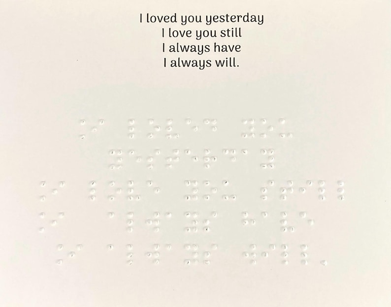 Customizable Classroom Braille Small Valentine's Day Card, Perfect for ...