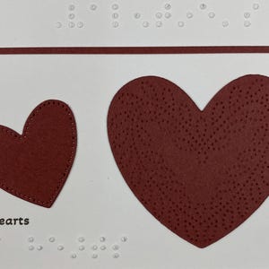 Customizable Braille Valentine's Day Card, Hearts - Etsy