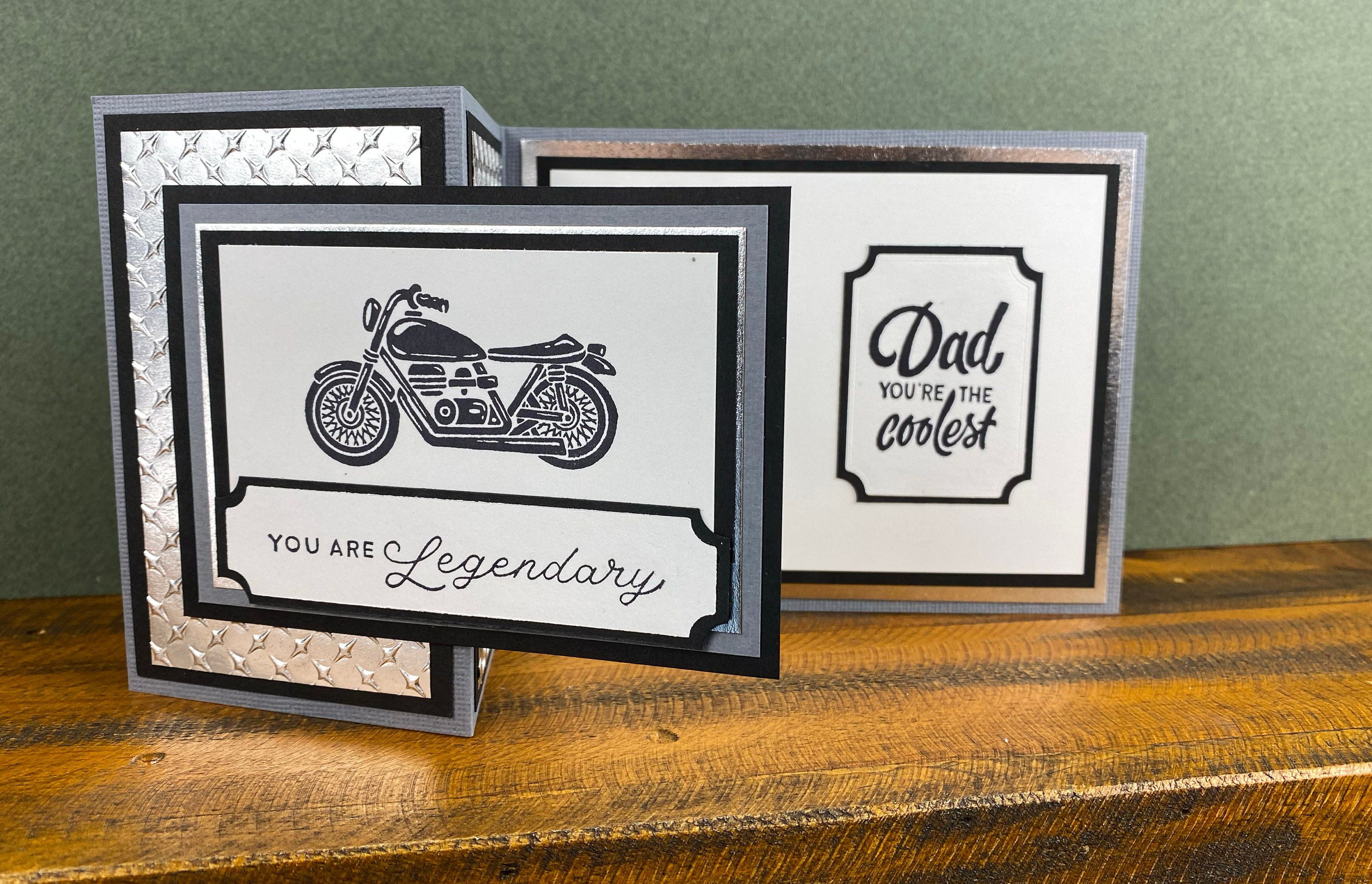 Metallic Motorcycle Greeting Card - Etsy