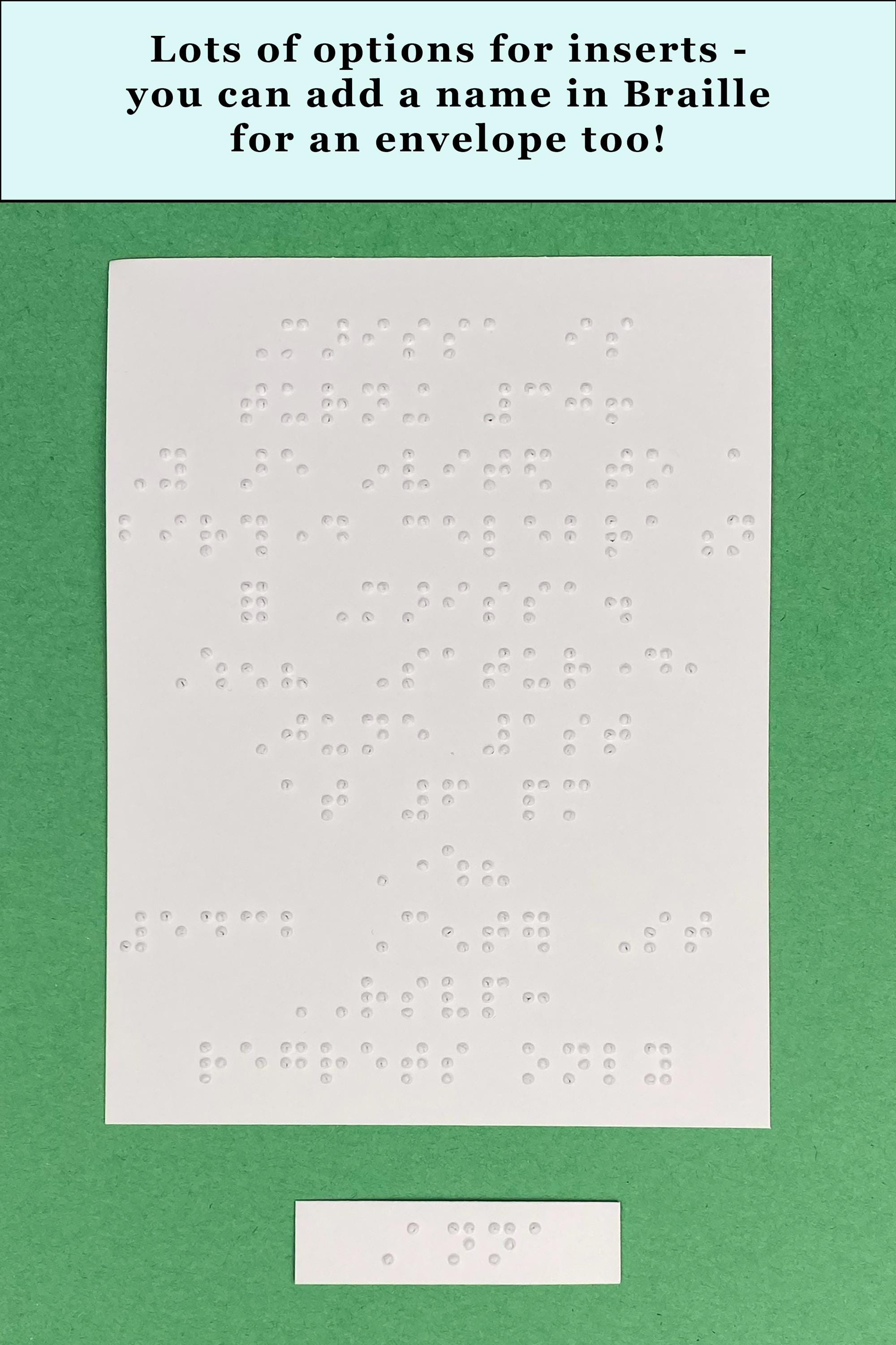Customizable Braille Card Inserts and Labels - Etsy