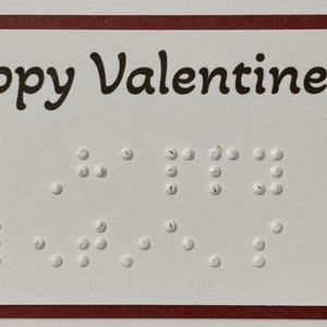Customizable Braille Valentine's Day Card, Hearts - Etsy