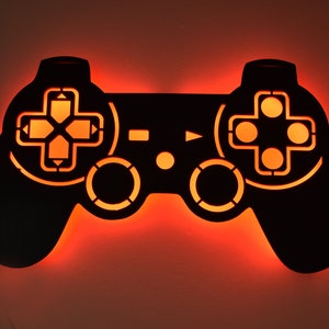24" LED Lighted Playstation Inspired Controller Sign PS1, Gamer Gift ...