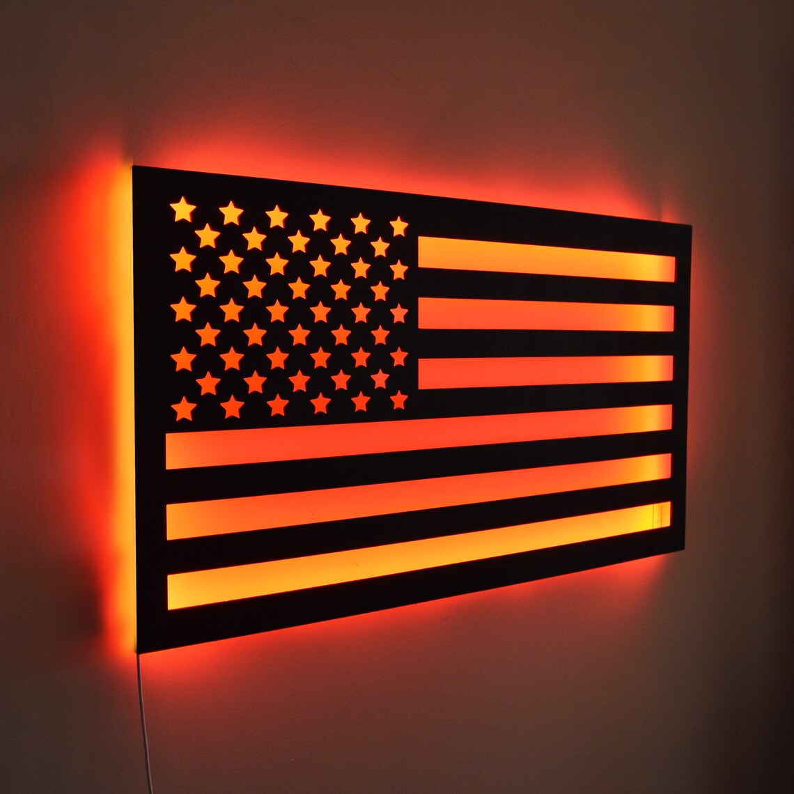 LED American Flag Sign Light USA Flag Wall Art Patriotic - Etsy