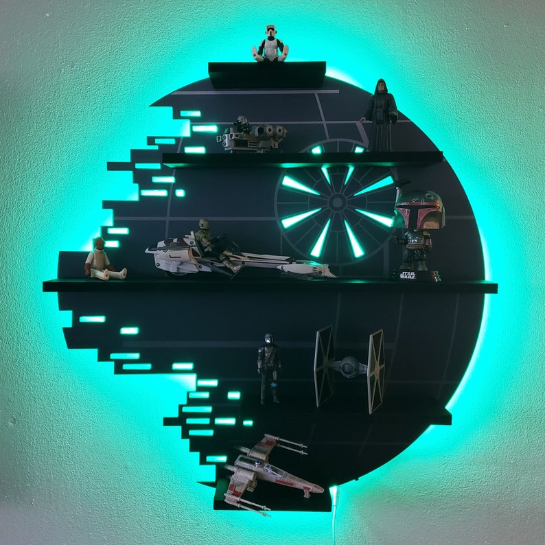 Death Star Display Shelf LED Lighted Sign Death Star Wars - Etsy