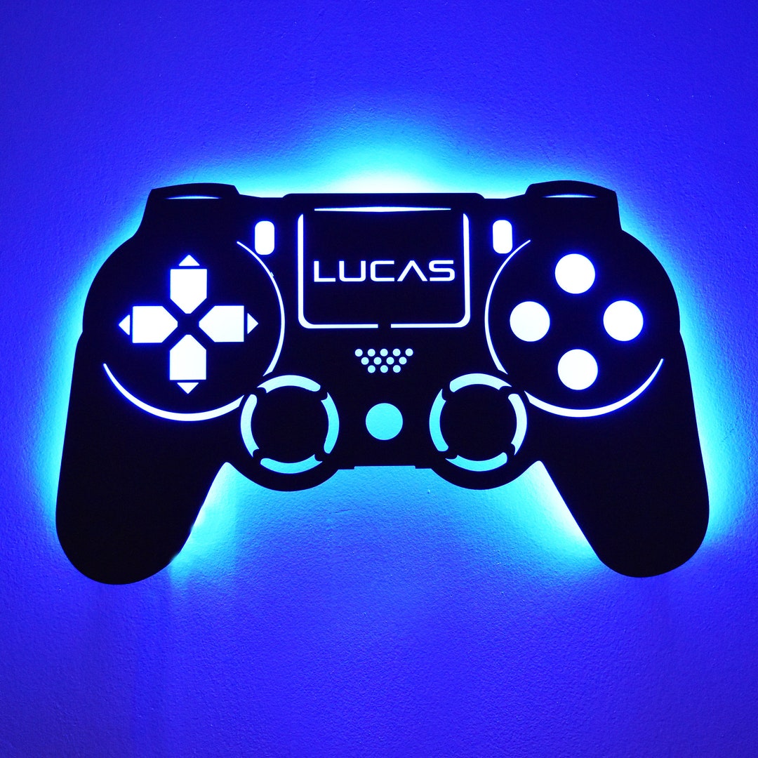 Personalized LED Lighted Playstation PS4 Inspired Controller Wall Art ...