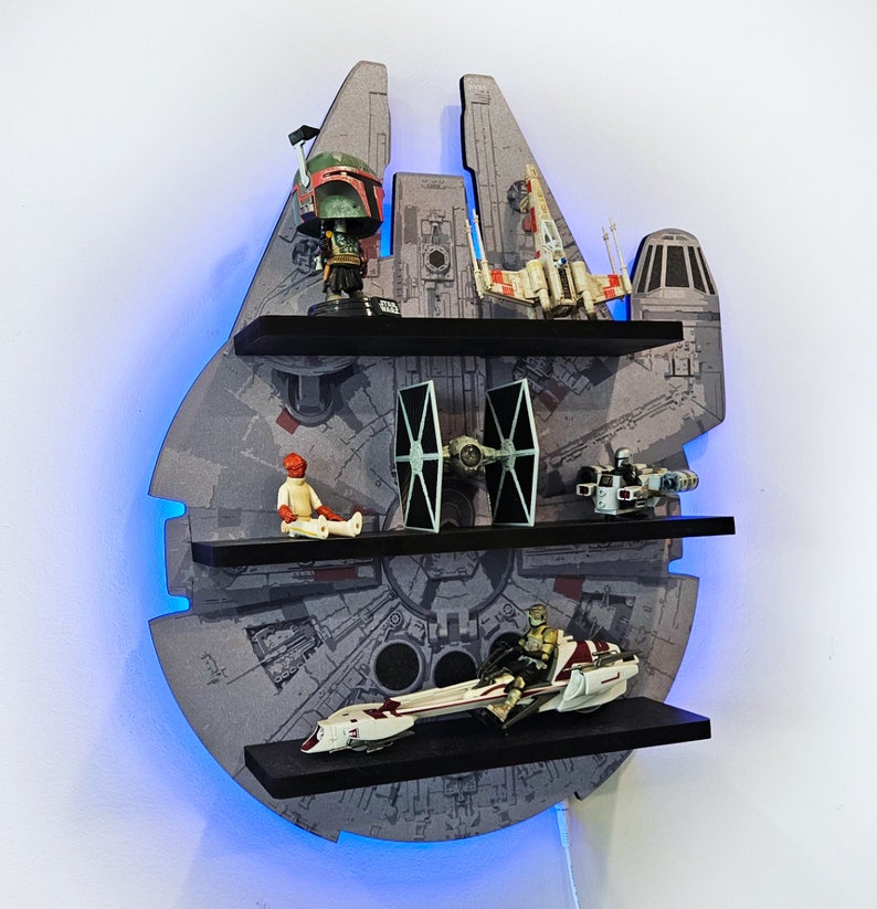 Lighted Millennium Falcon Display Shelf, Star Wars Gift, Sci-fi Lovers ...