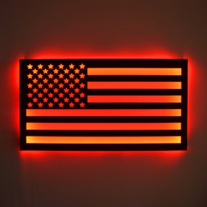LED American Flag Sign Light, USA Flag Wall Art, Patriotic Wall Decor ...