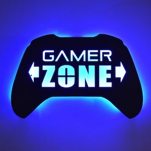24 LED Gamer Zone Lighted Wall Sign, Gamer Gift, Game Room Light, Video ...