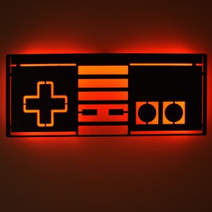 24" LED Lighted Nintendo Inspired Controller Sign NES, Gamer Gift, Game ...