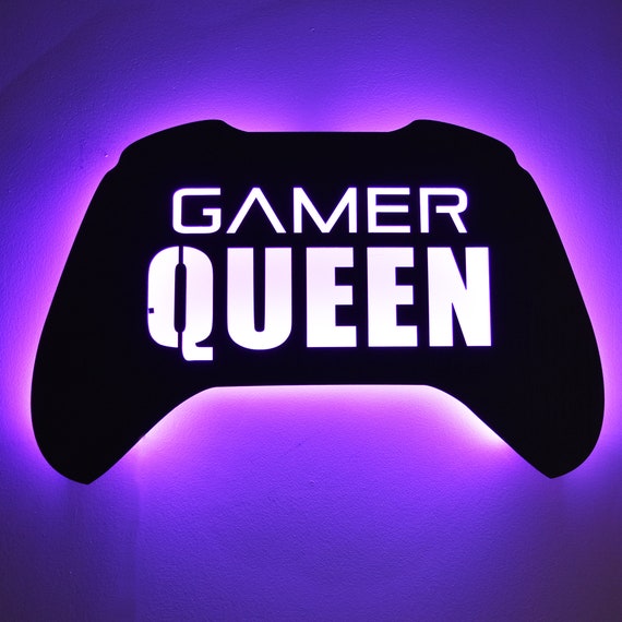 24 LED Gamer Queen Lighted Wall Sign Gamer Girls Gift - Etsy