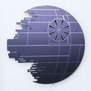24" LED Lighted Death Star Inspired Wall Art Sign, Death-star Wars ...