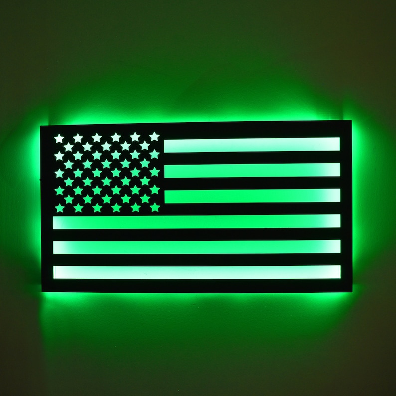 LED American Flag Sign Light USA Flag Wall Art Patriotic - Etsy