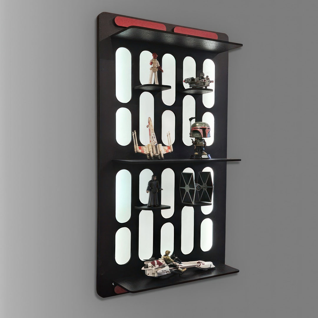 Galactic Panel Display Shelf, LED Lighted Sign, Star Wars Wall Decor ...