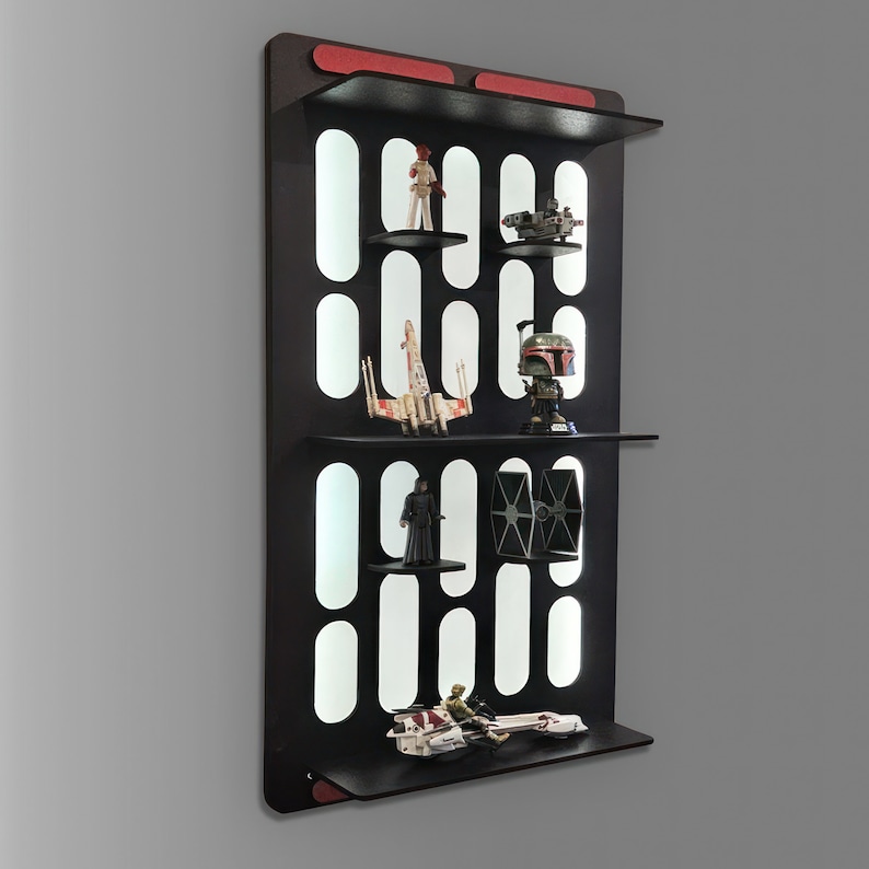 Galactic Panel Display Shelf, LED Lighted Sign, Star Wars Wall Decor ...