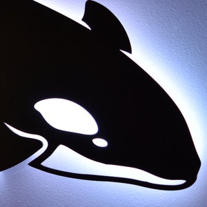 Large LED Lighted Killer Whale Wall Art, Orca LED Sign, Whale Wall ...