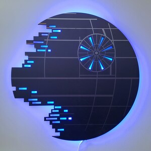 24" LED Lighted Death Star Inspired Wall Art Sign, Death-star Wars ...