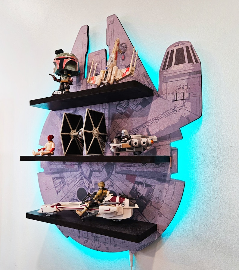 Lighted Millennium Falcon Display Shelf, Star Wars Gift, Sci-fi Lovers ...