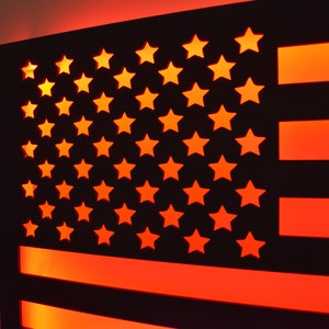 LED American Flag Sign Light, USA Flag Wall Art, Patriotic Wall Decor ...