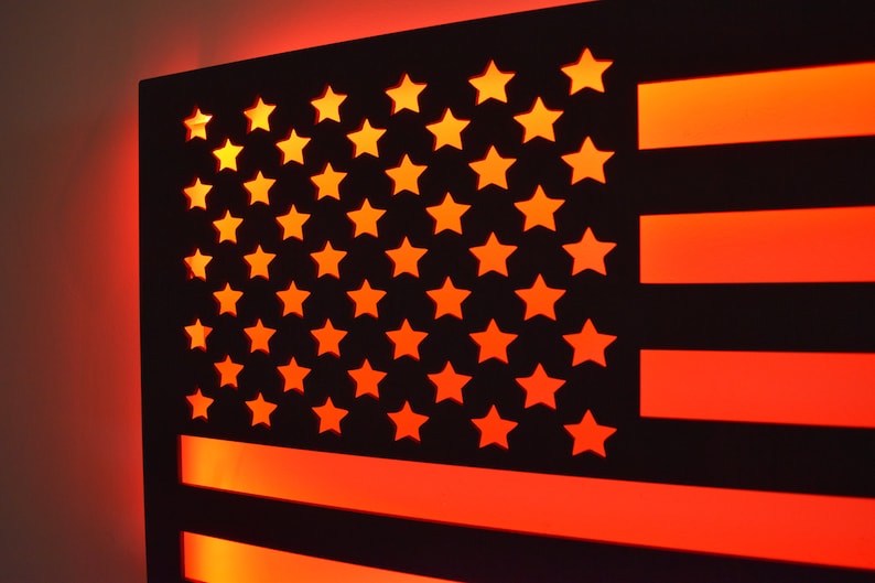 LED American Flag Sign Light USA Flag Wall Art Patriotic - Etsy