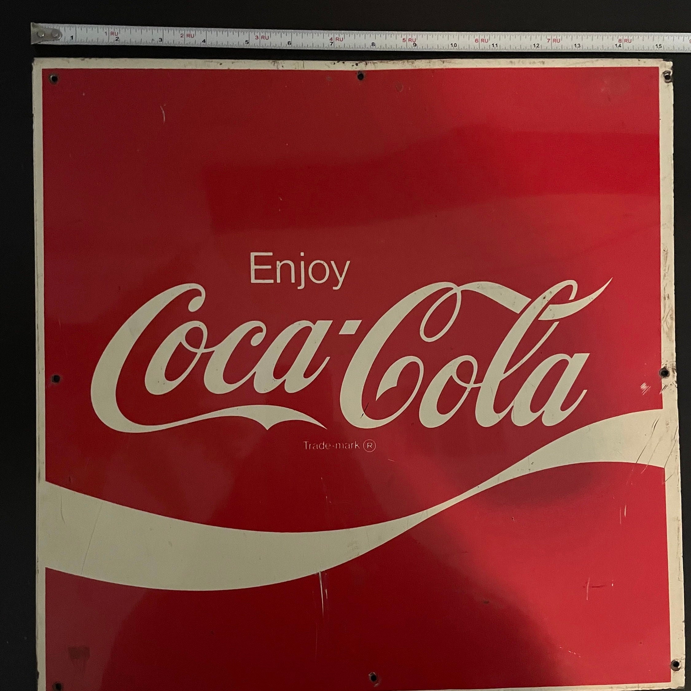 1970's Enjoy Coca Cola Metal Sign 15x15 - Etsy