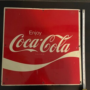 1970's Enjoy Coca Cola Metal Sign 15x15 - Etsy