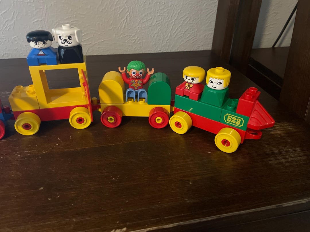 Vintage LEGO DUPLO Circus Train Set • 1980s Lot W/ Engine, Train Cars ...
