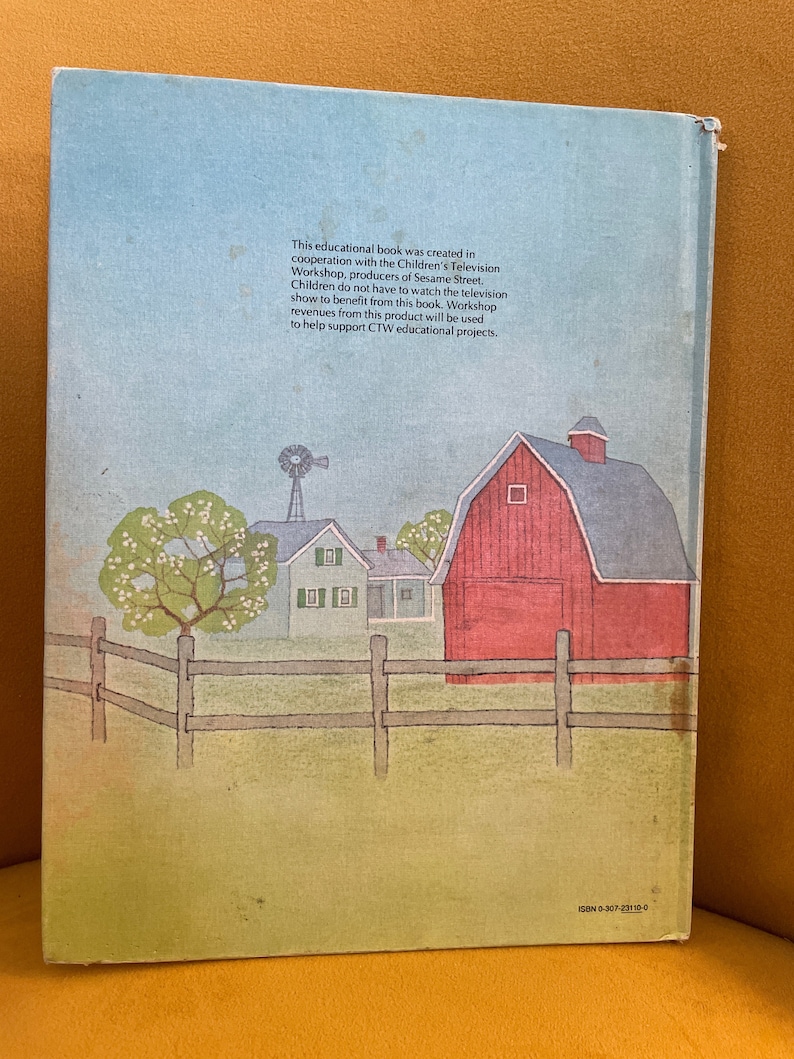 Sesame Street “down on the Farm With Grover” Hardback Book • 1980 ...